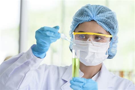 선임 과학자와 함께 연구하고 배우는 아시아 의 젊은 학생 과학자는 실험실에서 가르치고있다 Stem 주제에 대한 스톡 사진 및