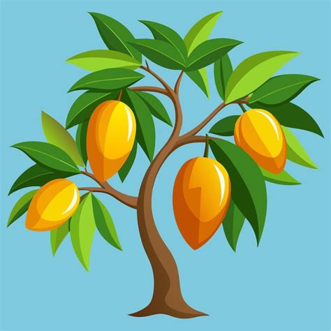 Mango Tree Clip Art Vector Illustration Design Premium AI Generated