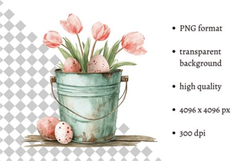 Watercolor Mint Easter Illustration Png Graphic By Mashmashstickers