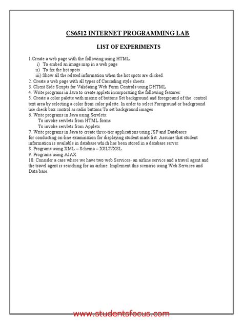 Internet Programming Lab Cse 2013 Regulation Pdf Pdf Ajax