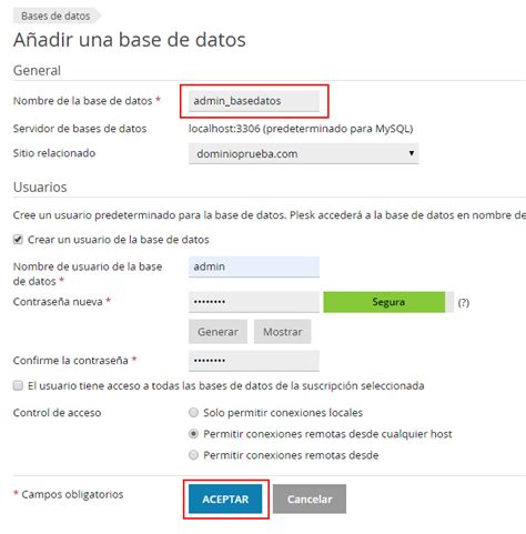 Crear Una Base De Datos En Plesk Blog Unelink