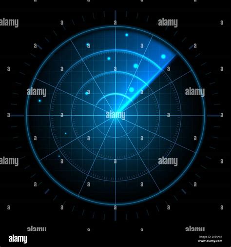 Digital Radar Screen Futuristic Sonar Interface Navigation Control
