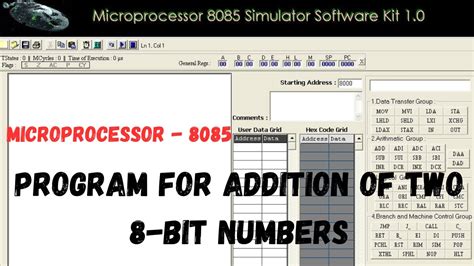 4 Addition Of Two 8 Bit Numbers In 8085 Assembly Language Program Youtube