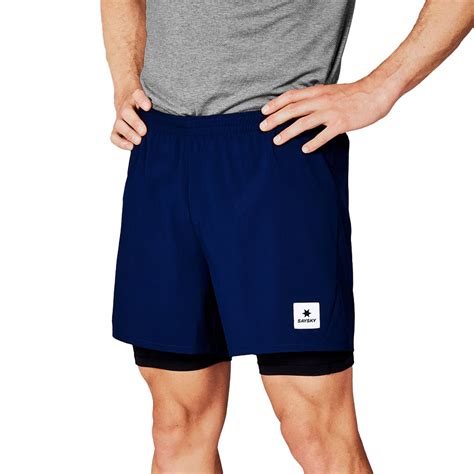 Mens Saysky Pace 2 In 1 Shorts 5 Inch Running Shorts With Pockets Blue