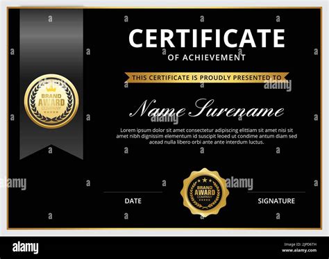 Certificate Of Appreciation Template Gold And Black Color Clean Modern