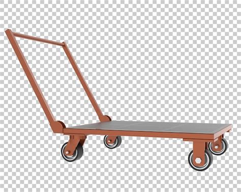 투명 한 배경 3d 렌더링 그림에 창고 카트 프리미엄 Psd 파일