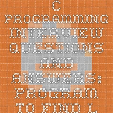 C Programming Interview Questions And Answers Program To Find Largest