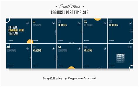 carousel post template on social media 11000899 vector art at vecteezy
