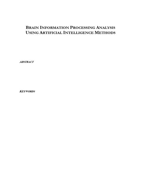 Brain Information Processing Analysis Using Artificial Intelligence