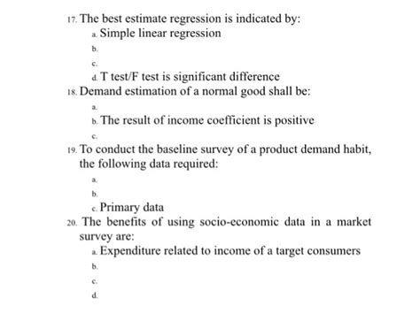 17 The Best Estimate Regression Is Indicated By A