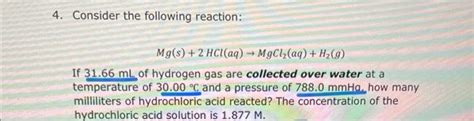 Solved Consider The Following Reaction Chegg