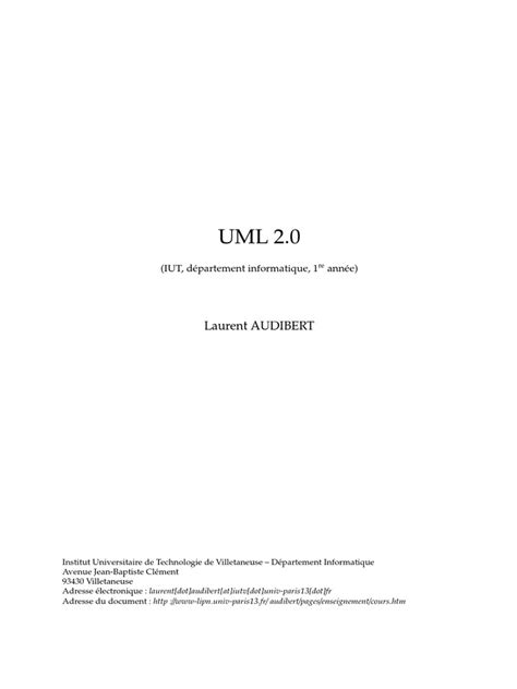 cours uml pdf langage de modélisation unifié programmation orientée