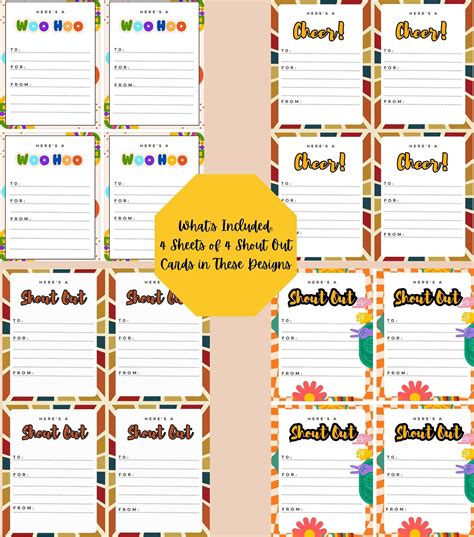 4 Sets of Recognition Shout Out Cards Student Reward Acknowledgement ...