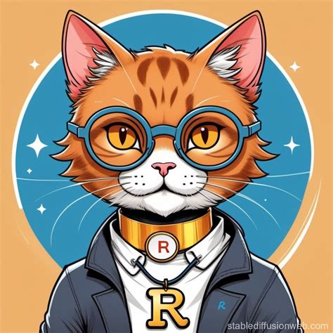 Nerdy Glasses Cat With R Medal In Akira Toriyama Style Stable Diffusion Online