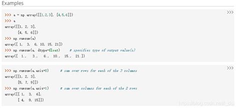 Numpy中的cumsum函数的使用npcumsum函数 Csdn博客