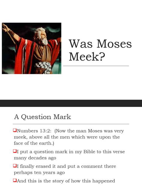 Moses Meek Or Misunderstood Pdf Moses Israelites