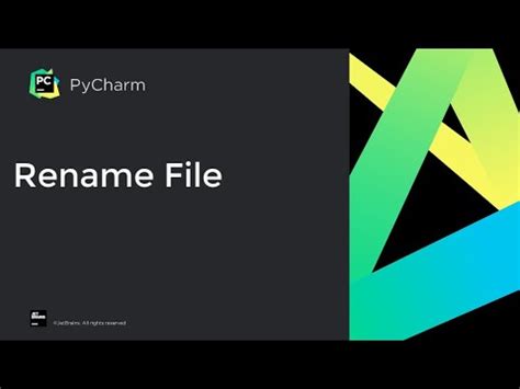 How To Use Refactor To Rename A File And Its References In PyCharm YouTube