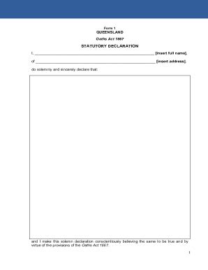 AU Form Statutory Declaration Queensland Fill Online Printable Fillable Blank