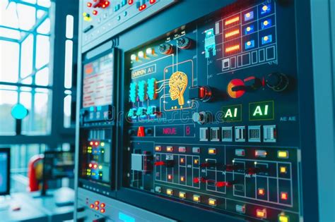 High Tech Control Room With Ai Interfaces Representing Advanced