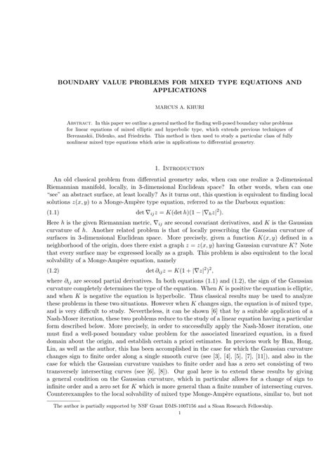 Pdf Boundary Value Problems For Mixed Type Equations And Applications