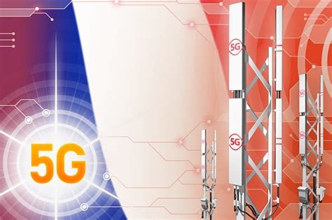 프랑스 5g 산업 그림 국기와 함께 현대 배경에 큰 셀룰러 네트워크 마스트 또는 타워3d 그림 0명에 대한 스톡 사진 및 기타 이미지 Istock