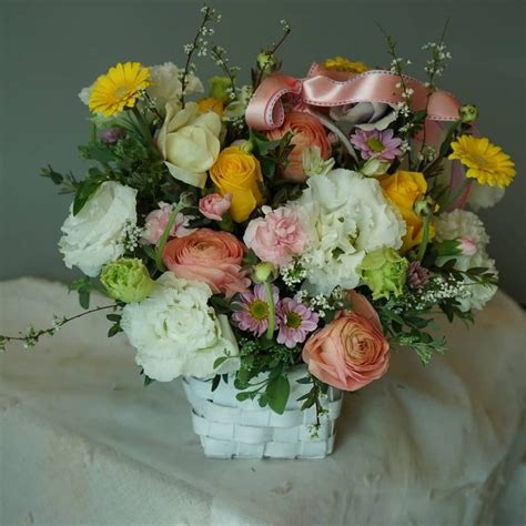 Pastel Flower Basket Beautiful Flower Arrangements Flowers Flower T