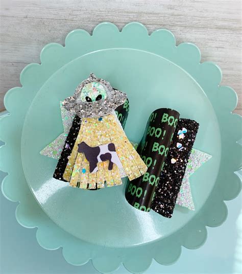 Alien Glitter Hair Bow Confetti Hair Bow Girls Hair Bow Big Bow Glitter Bow Alien Bow Etsy