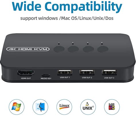 4 Port Usb Kvm Switch Hdmi 4 In 1 Out Switcher Mon Vicedeal