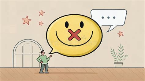 Speechless Face With Speech Bubble Illustration Stock Illustration Illustration Of Outline