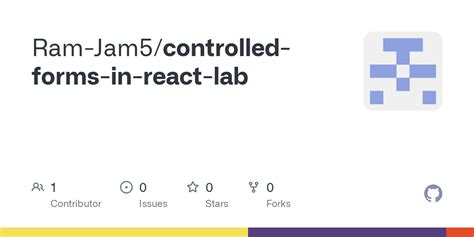 Github Ram Jam5controlled Forms In React Lab