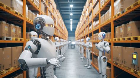 Robots In The Warehouse Artificial Intelligence Supply Chain Future Data Tech Abstract