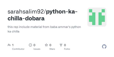Github Sarahsalim92python Ka Chilla Dobara This Rep Include