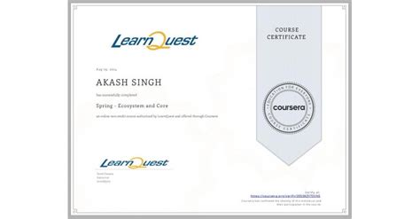 Akash Singh On Linkedin Completion Certificate For Spring Ecosystem