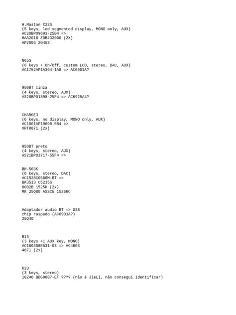 Chips Bluetooth Jieli Pdf
