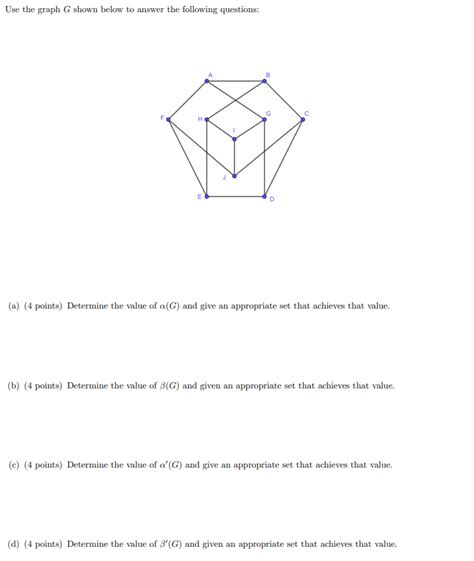 Solved Use The Graph G Shown Below To Answer The Following Chegg
