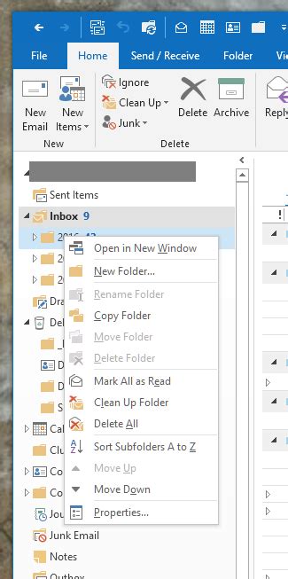 Microsoft Outlook Move Folder Disabled For Some Subfolders In My Inbox Super User