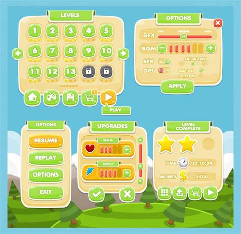Colorful Casual Game GUI Design