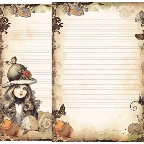 Premium Ai Image A Close Up Of A Notepad With A Girl In A Hat