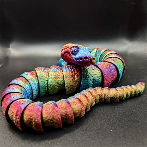 3d Printable Ball Python Snake Articulated Toy Print In Place Body