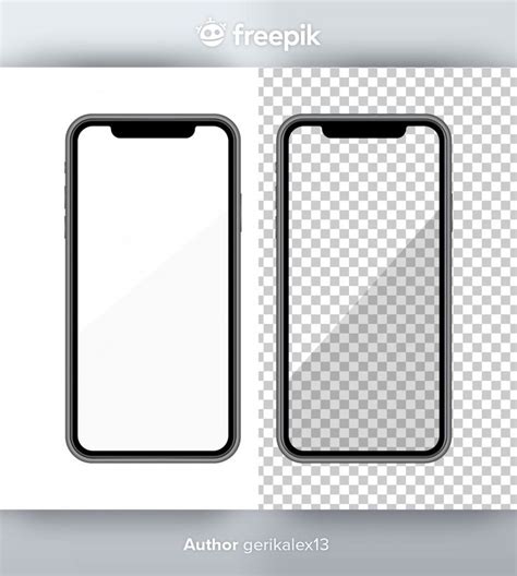 현실적인 스마트 폰 모형 빈 디스플레이 핸드폰 프레임입니다