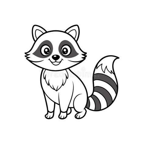 Engaging Raccoon Coloring Template Stock Illustration Illustration Of