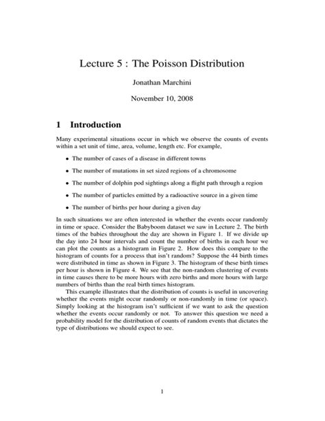 poisson distribution lecture notes and examples