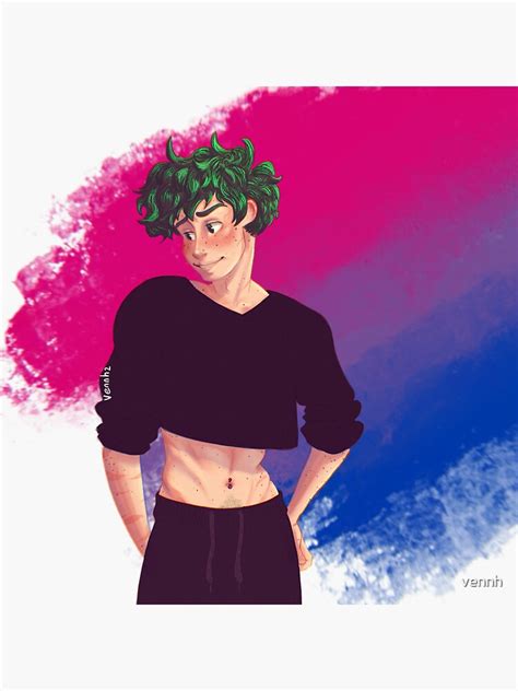 Bi Flag Deku Sticker By Vennh Redbubble