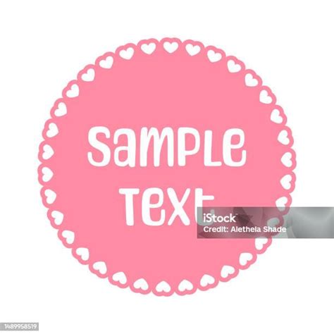 하트 패턴 텍스트 프레임이 있는 둥근 가리비 프레임 파스텔 귀여운 발렌타인 프레임 테두리 가리비에 대한 스톡 벡터 아트 및 기타 이미지 가리비 가장자리 공란 Istock