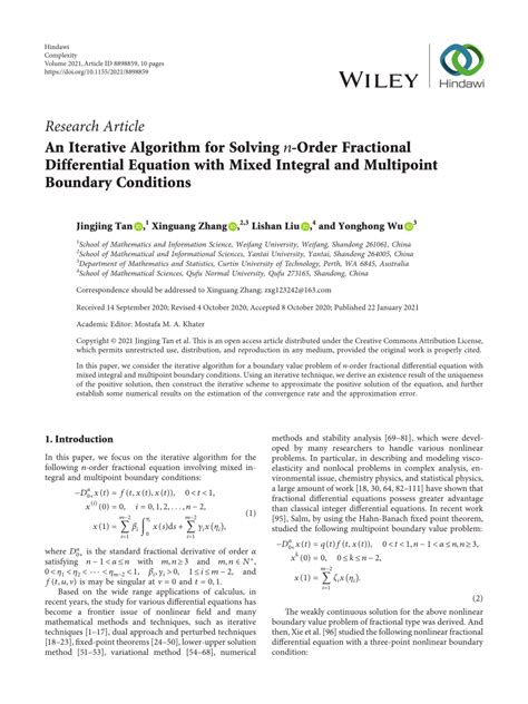 pdf an iterative algorithm for solving order fractional differential