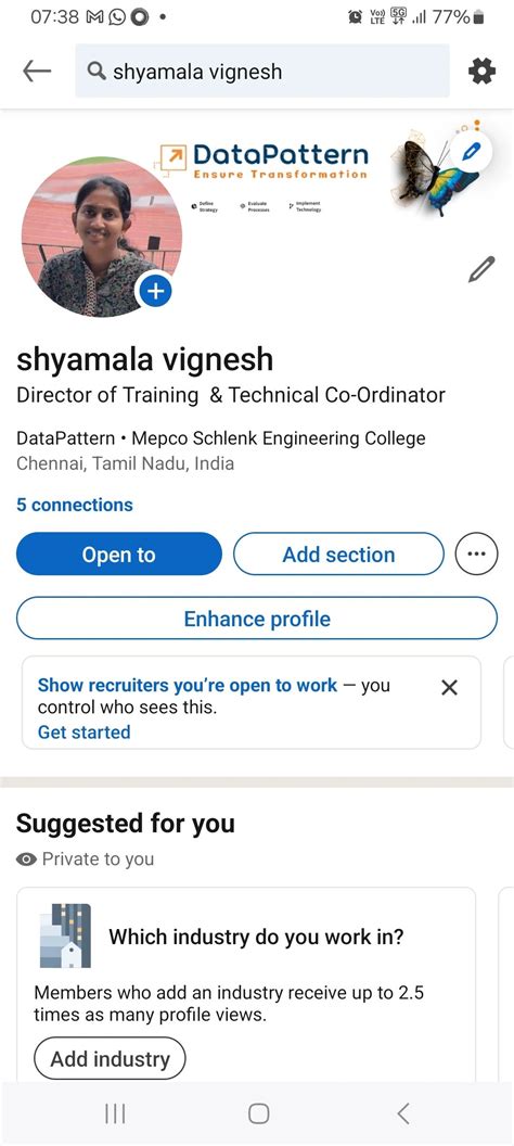 Shyamala Vignesh On Linkedin Profilemakeoverchallenge Datapattern