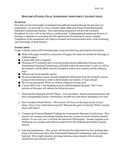 research paper final submission assignment instructions psyc 365