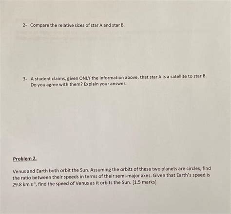 solved problem 1 two stars a and b are in a binary system