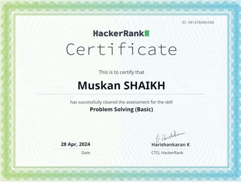 muskan shaikh on linkedin glad to announce that i have achieved problem solving certificate on…