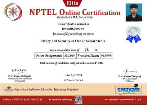 Nptel Onlinelearning Cybersecurity Privacy Security Dineshkumar V